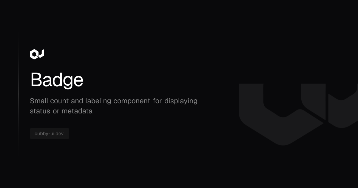Badge | Cubby UI